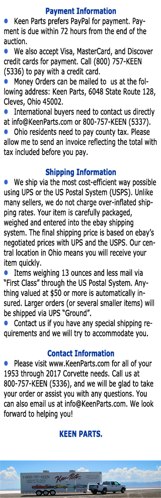 1981-1982 C3 Chevrolet Corvette Dye To Match Power Seat Switch Bezel ...
