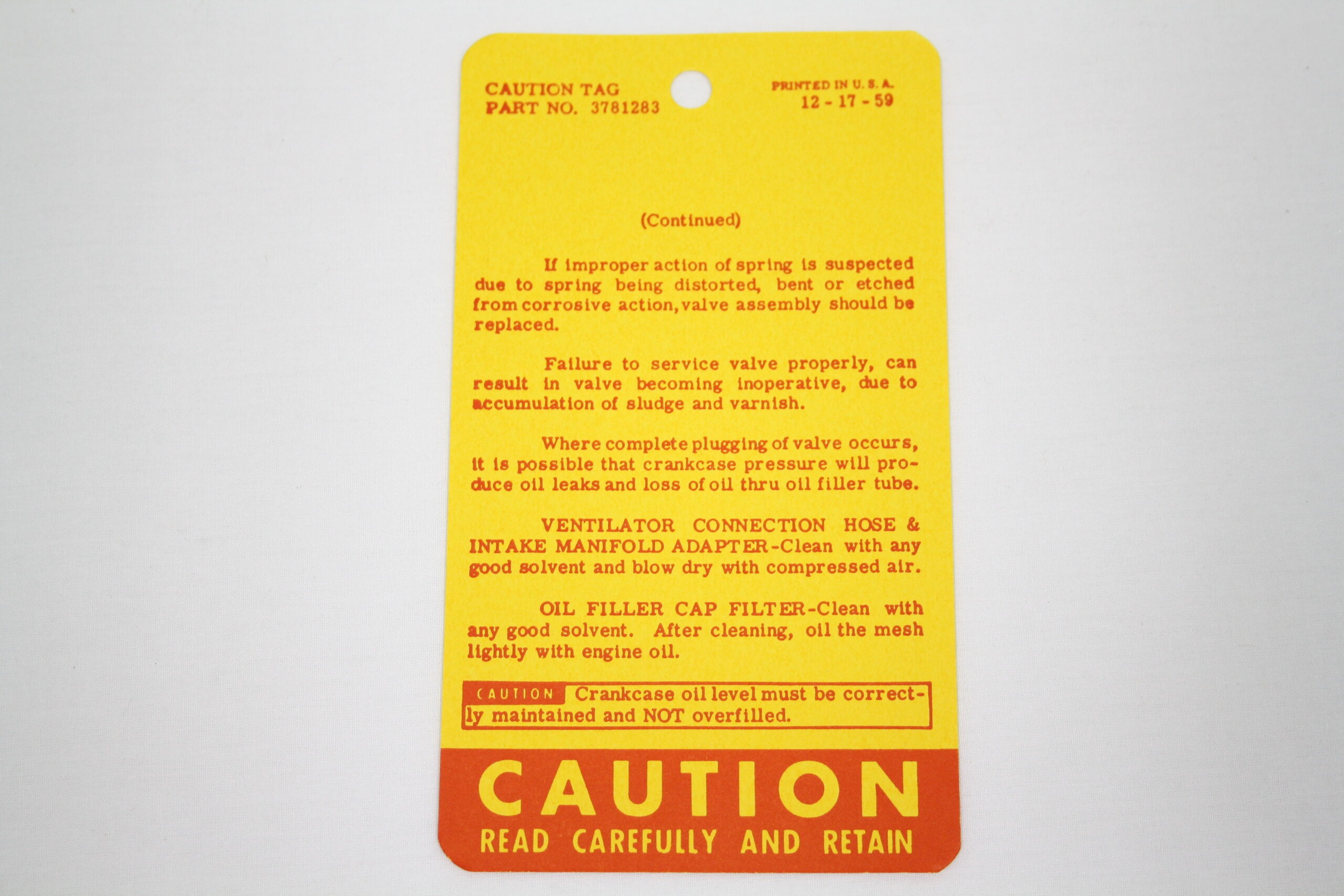 Crankcase Vent Instruction Tag – Keen Parts