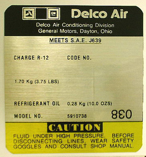 Delco AC Decal (Code 5910738) – Keen Parts