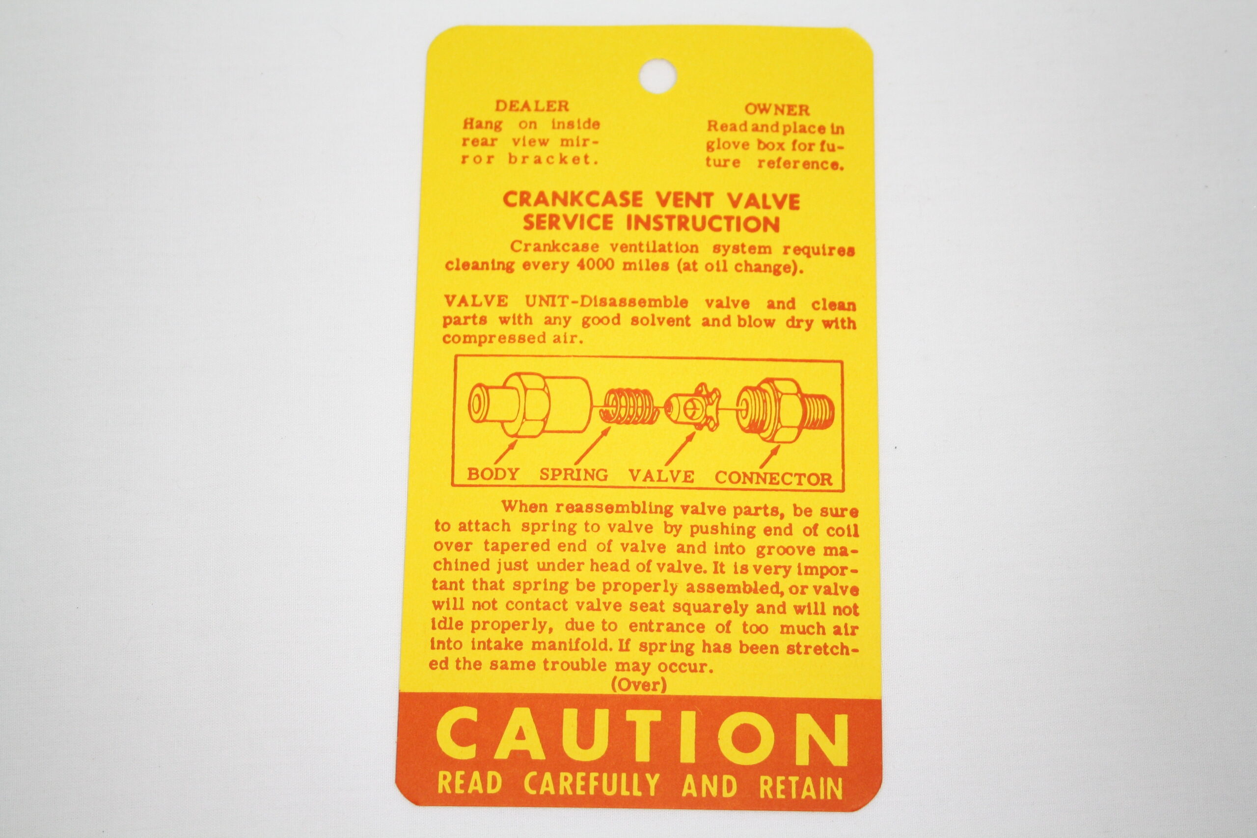 Crankcase Vent Instruction Tag – Keen Parts