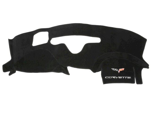 BLACK DASH MAT WITH EMBROIDERED C6 EMBLEM AND SCRIPT WITH HEADS UP ...