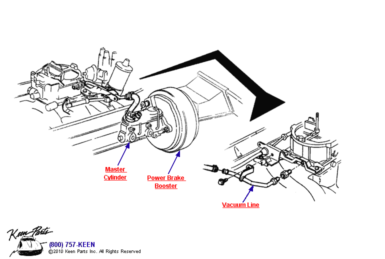 Power Brake Vacuum Line - 50030 Parts Diagram (1968-1982) – Keen Parts